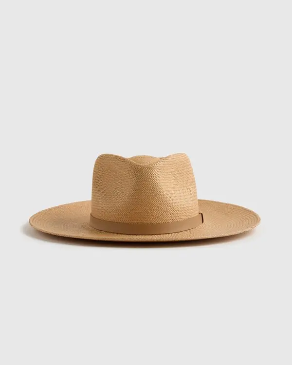 Quince Toquilla Straw Wide Brim Panama Hat - Rustic Tan