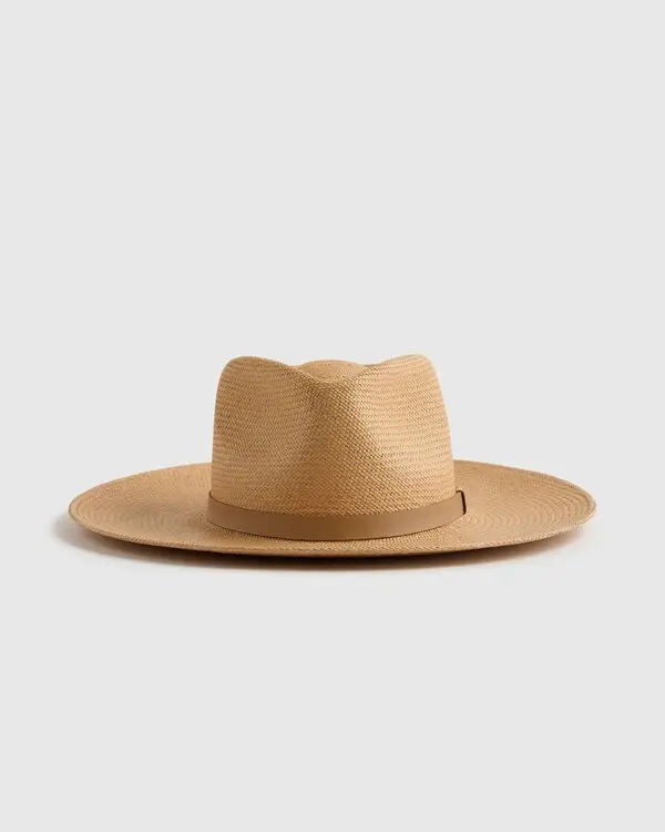Quince Toquilla Straw Wide Brim Panama Hat - Rustic Tan