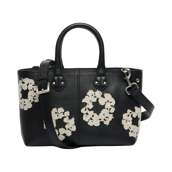 DENIM TEARS Cotton Wreath Leather Bag Small /white