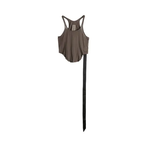 Rick Owens Basic Tank Cropped Top 'dark Dust - Brown