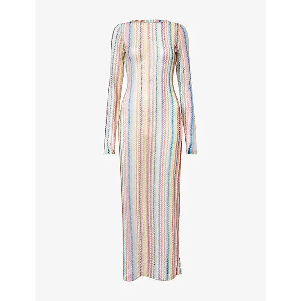 Missoni Scoop-back Zig-zag Knitted Cover-up