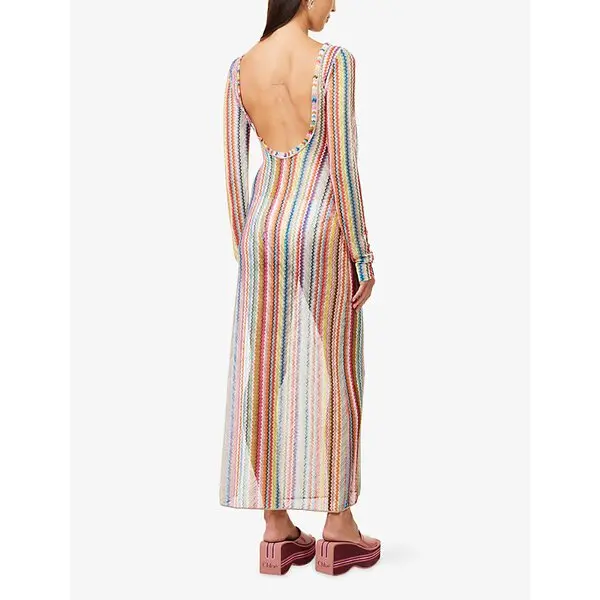 Missoni Scoop-back Zig-zag Knitted Cover-up