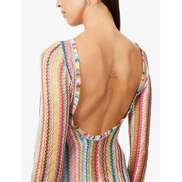 Missoni Scoop-back Zig-zag Knitted Cover-up