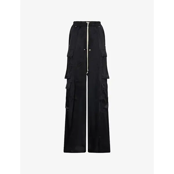 Rick Owens Cargobelas Wide-leg Satin Trousers