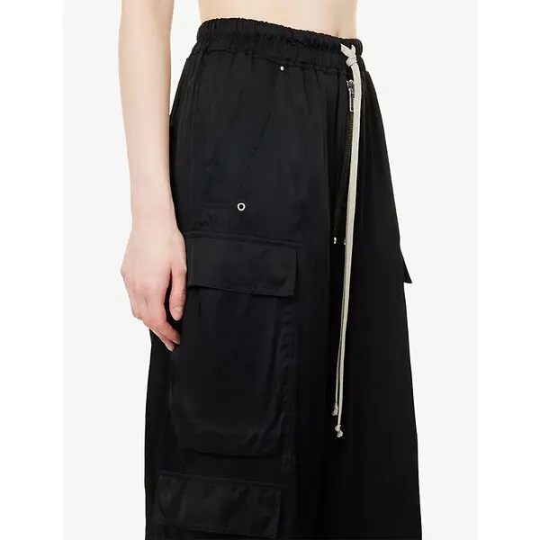 Rick Owens Cargobelas Wide-leg Satin Trousers