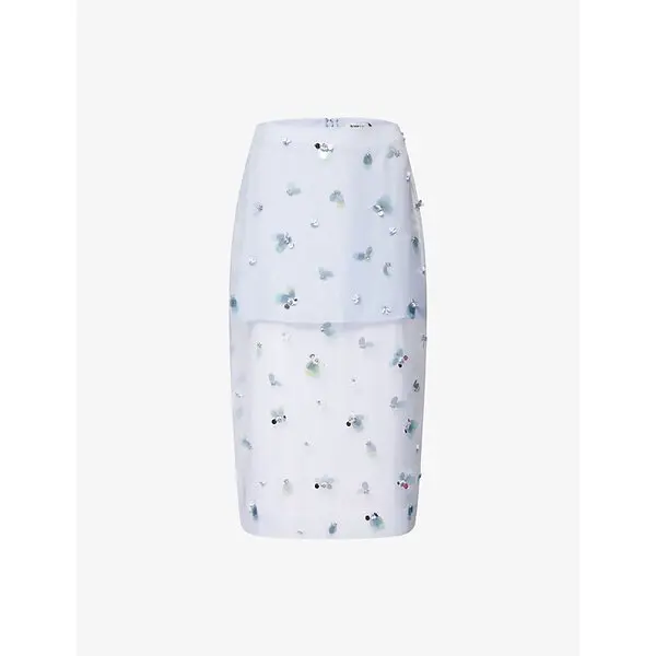 Simkhai Delilah Sequinned Sheer Midi Skirt - Blue