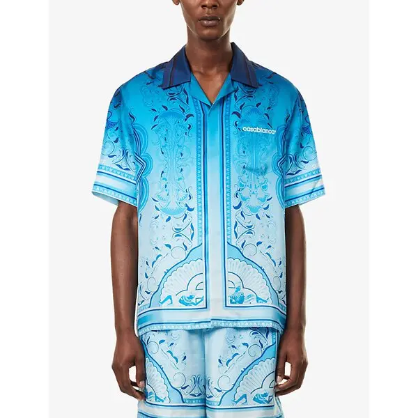 Casablanca Egyption Collar Silk Shirt
