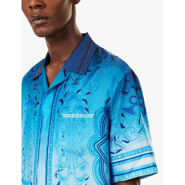 Casablanca Egyption Collar Silk Shirt