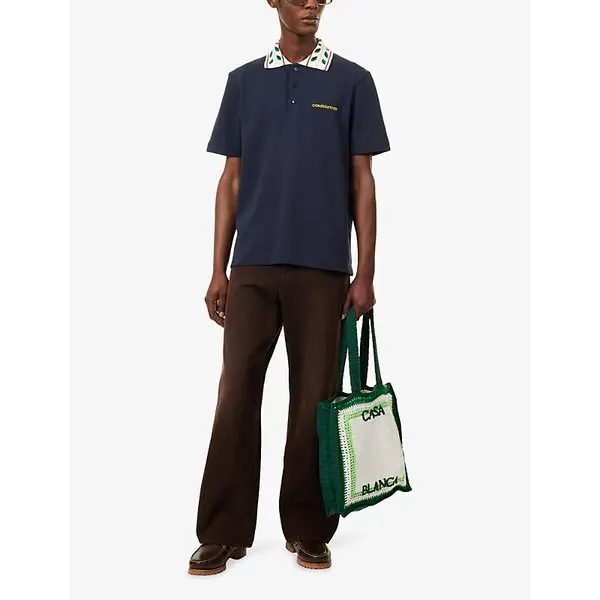 Casablanca Laurel Pique Cotton Polo T-shirt Xxl