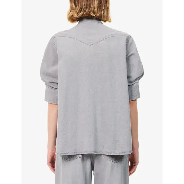 Sacai Layered Cotton-knit And Denim Top