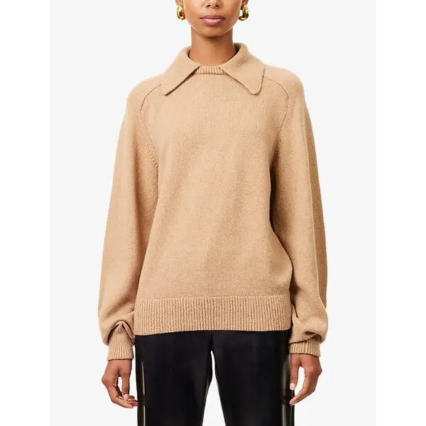 Khaite Jackson Collared Wool And Cashmere-blend Jumper