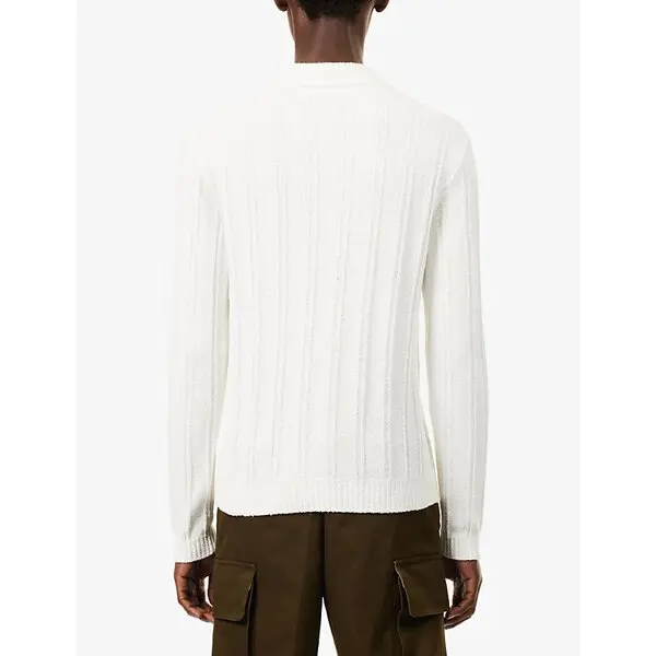 Casablanca Boucle Long Sleeve Cotton-blend Polo Shirt