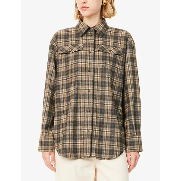 ROHE FRAMES Western Checked Wool-blend Shirt
