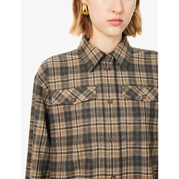 ROHE FRAMES Western Checked Wool-blend Shirt