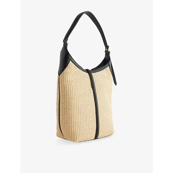 DEMELLIER The Siena Raffia Bucket Shoulder Bag
