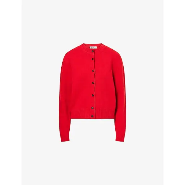 ROHE FRAMES Classic Round-neck Wool Cardigan - Red