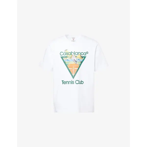 Casablanca Classic Tennis Cotton T-shirt - White