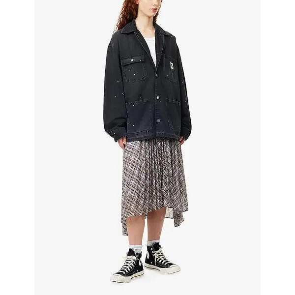 Carhartt Work In Progress Michigan Brand-patch Denim Jacket - Black
