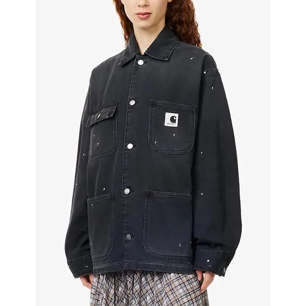 Carhartt Work In Progress Michigan Brand-patch Denim Jacket - Black
