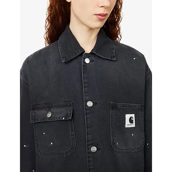 Carhartt Work In Progress Michigan Brand-patch Denim Jacket - Black
