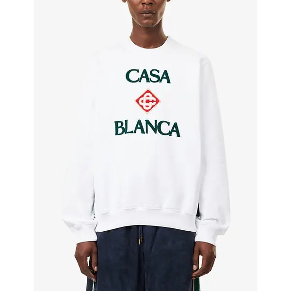 Casablanca Boucle Embroidered Cotton Sweatshirt