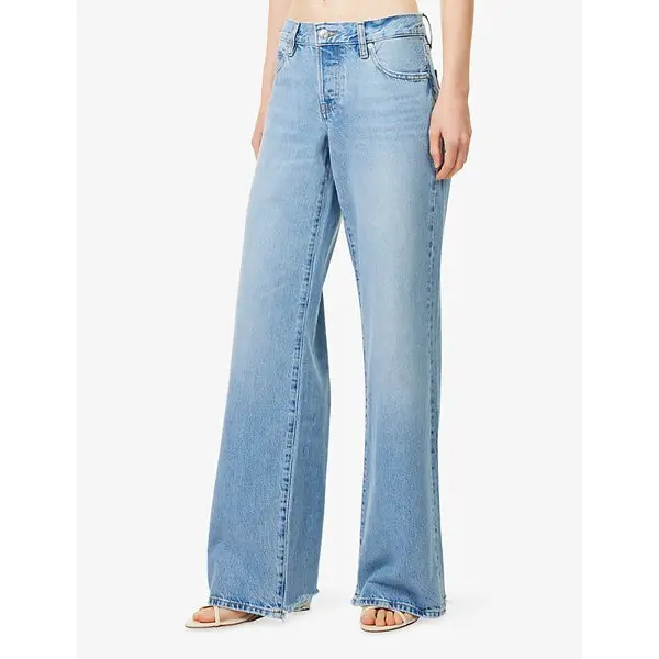 FRAME X Amelia Gray Mid-rise Wide-leg Jeans