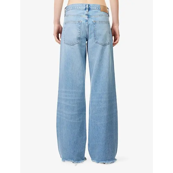 FRAME X Amelia Gray Mid-rise Wide-leg Jeans