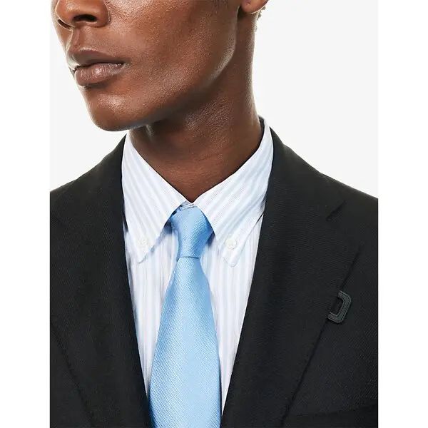 Corneliani Leather-tab Single-breasted Wool And Cashmere-blend Jacket