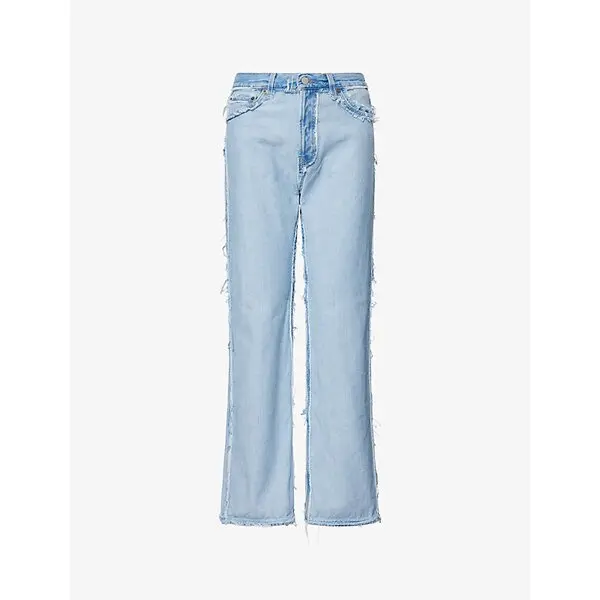 Acne Studios Frayed Wide-leg Denim Jeans - Light Blue