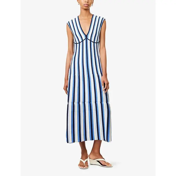 Simkhai Lianne Pleated Knitted Midi Dress