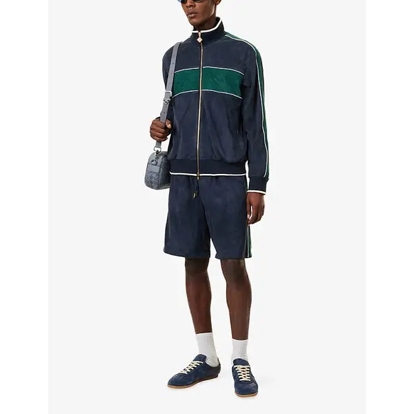 Casablanca Brand-print Track Suede Jacket