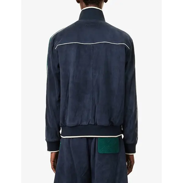 Casablanca Brand-print Track Suede Jacket