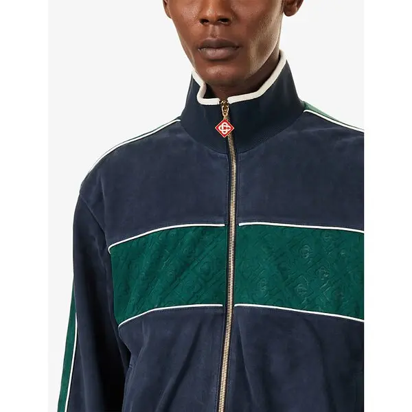 Casablanca Brand-print Track Suede Jacket