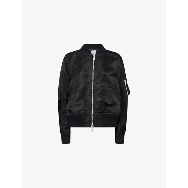 Sacai Band-collar Blouson Twill Jacket - Black