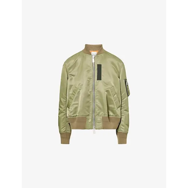 Sacai Band-collar Blouson Twill Jacket - Khaki