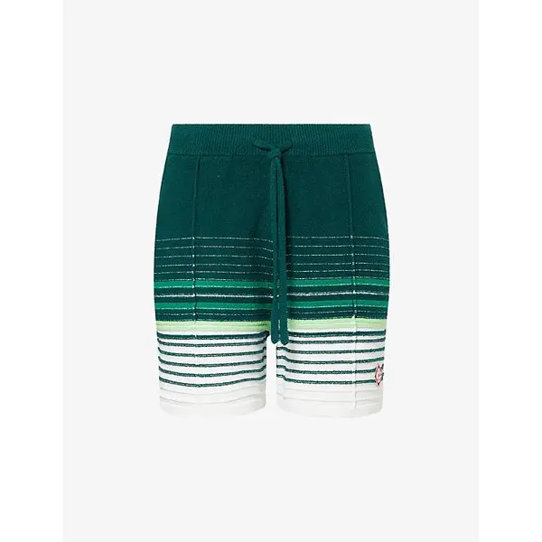 Casablanca Boucle Stripe Cotton-blend Shorts - Green