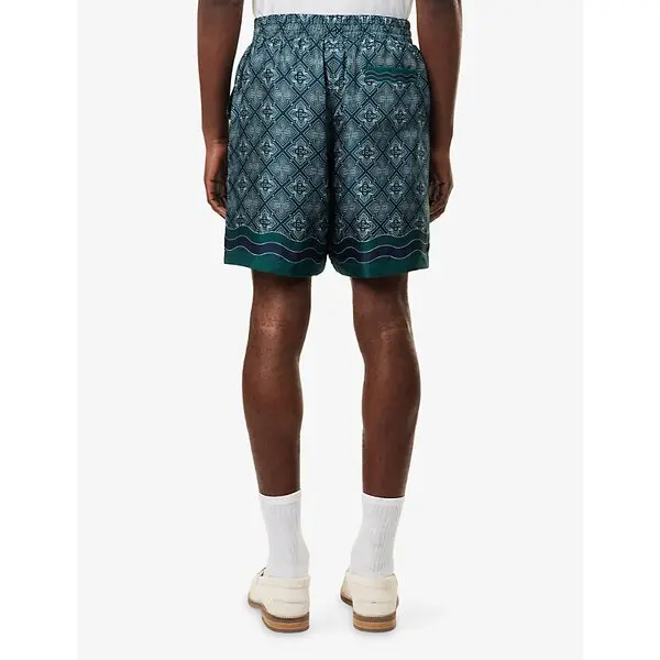Casablanca Radiating Monogram Silk Shorts