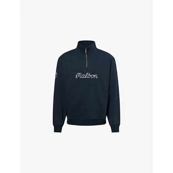 MALBON Collegiate Brand-print Cotton Jumper