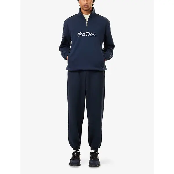 MALBON Collegiate Brand-print Cotton Jumper