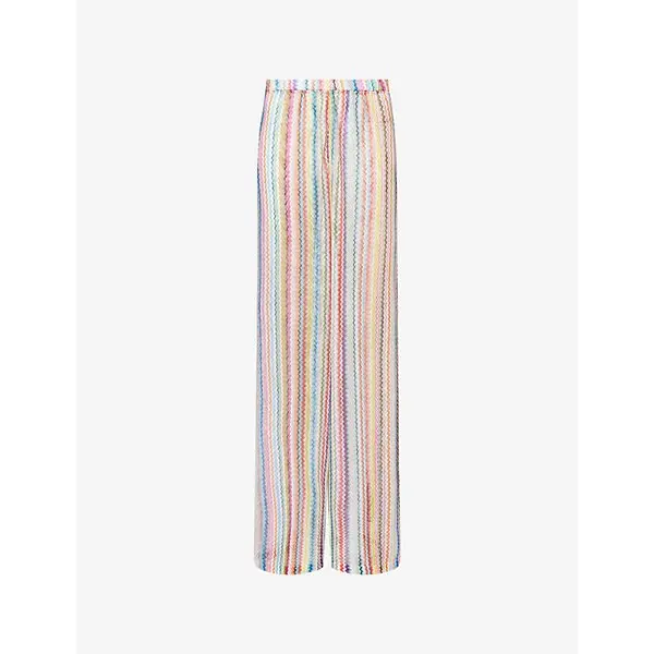 Missoni Wide-leg Zig-zag Knitted Trousers
