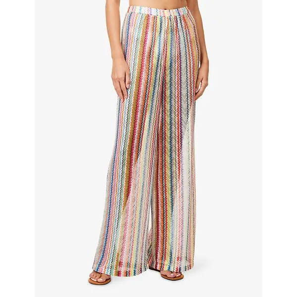 Missoni Wide-leg Zig-zag Knitted Trousers