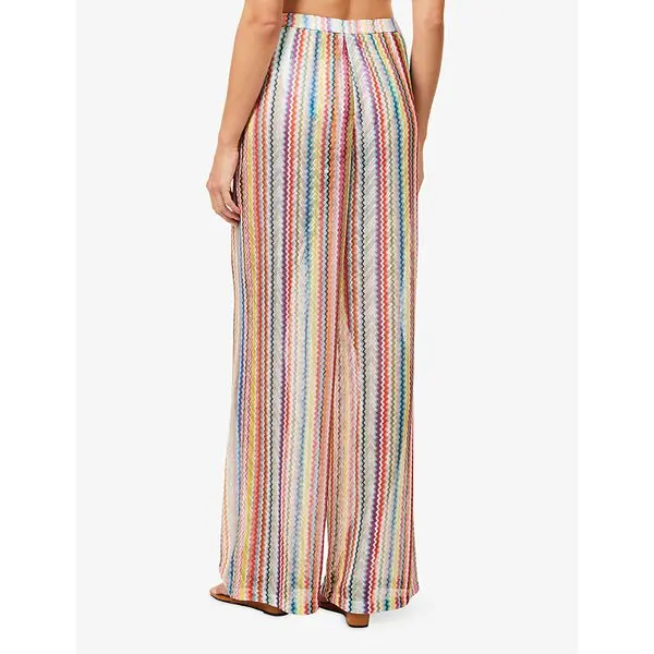 Missoni Wide-leg Zig-zag Knitted Trousers