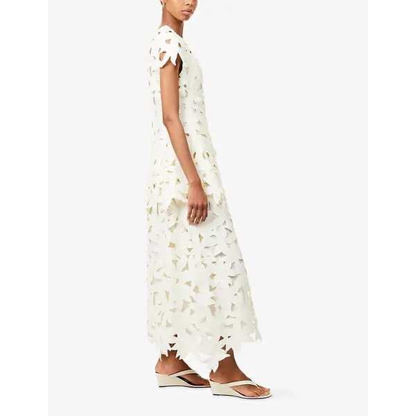 Simkhai Neve Floral Cut-out Woven Midi Dress