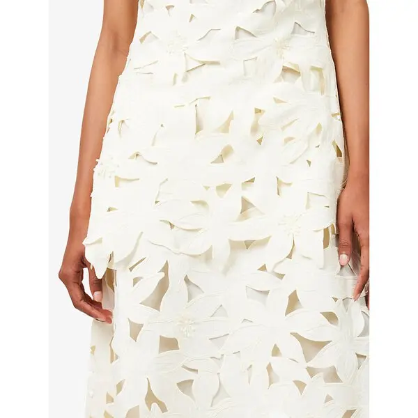 Simkhai Neve Floral Cut-out Woven Midi Dress