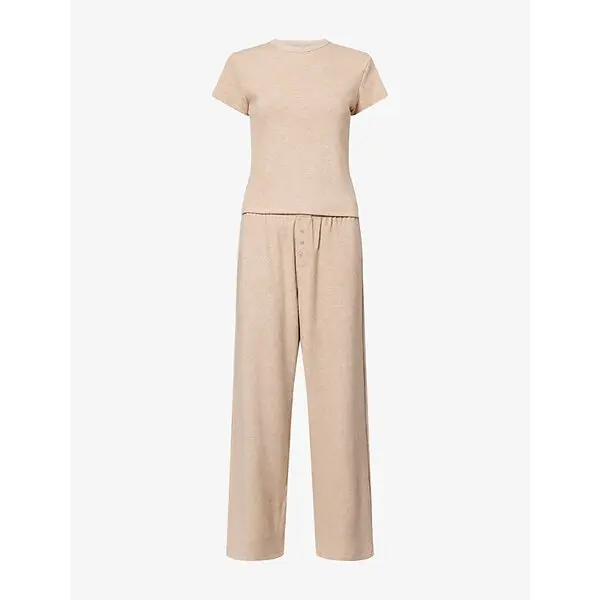 TREATS Cosy Knit Rayon-blend Pyjama Set - Beige