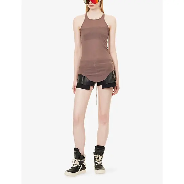 Rick Owens Basic Ribbed Silk-blend Tank Top