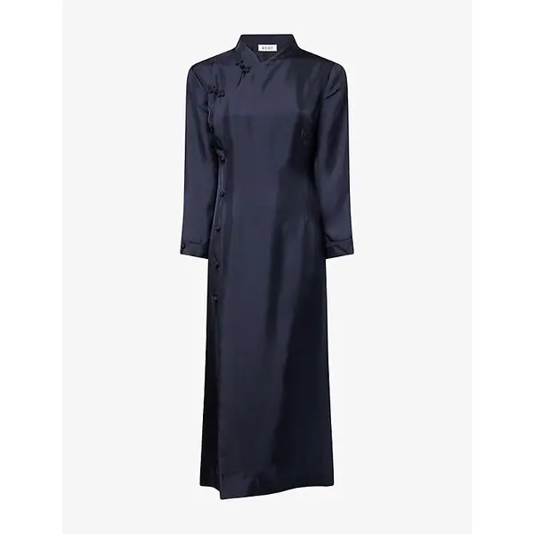 ROHE FRAMES Pankou Knotted Silk Midi Dress - Night