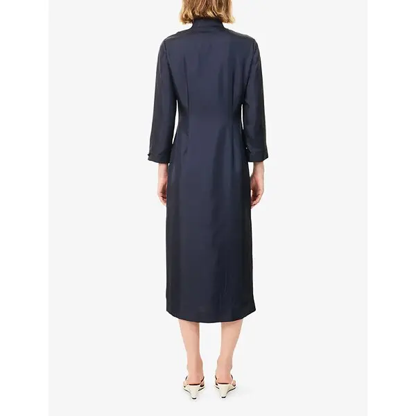 ROHE FRAMES Pankou Knotted Silk Midi Dress