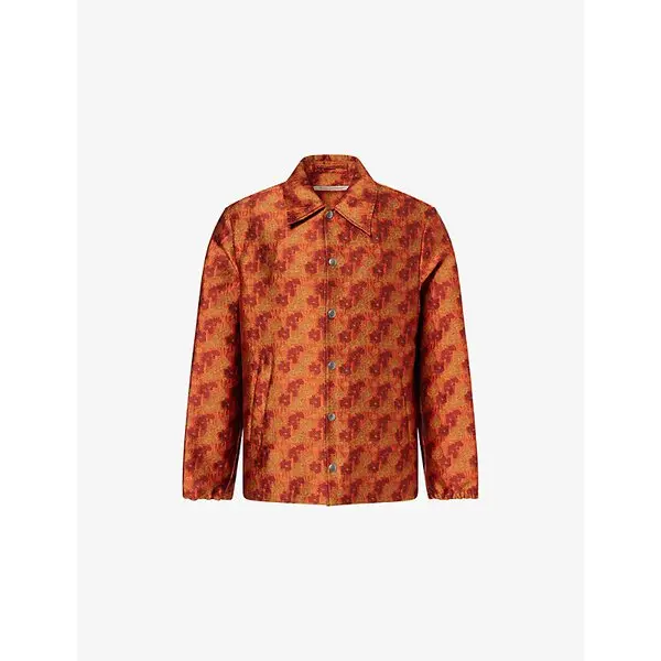 Dries Van Noten Vorries Floral Cotton-blend Jacket - Orange
