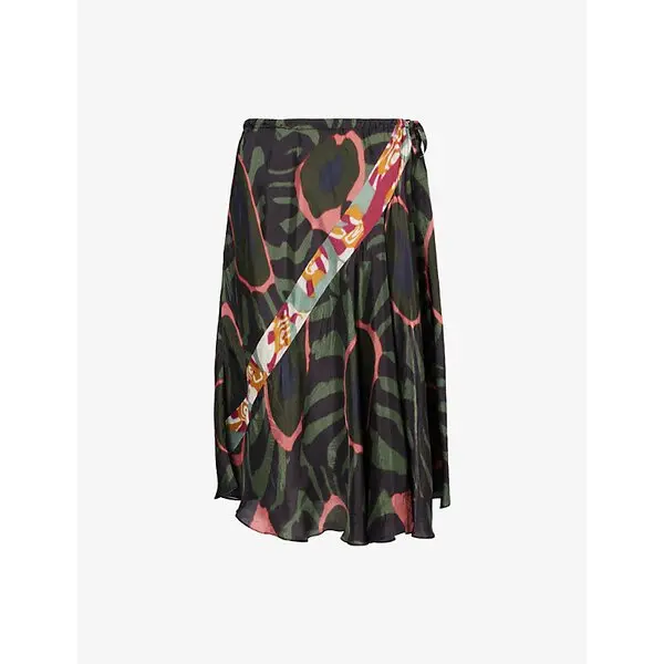 Dries Van Noten Sibanna Graphic-pattern Crepe Mini Skirt